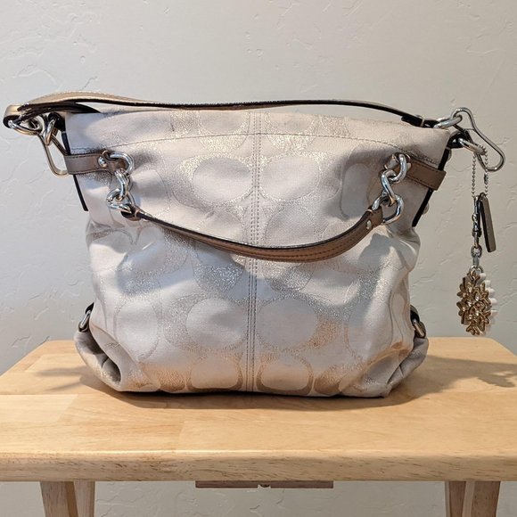 Coach | Bags | Coach Brooke Signature Metallic Canvas Bag | Poshmark